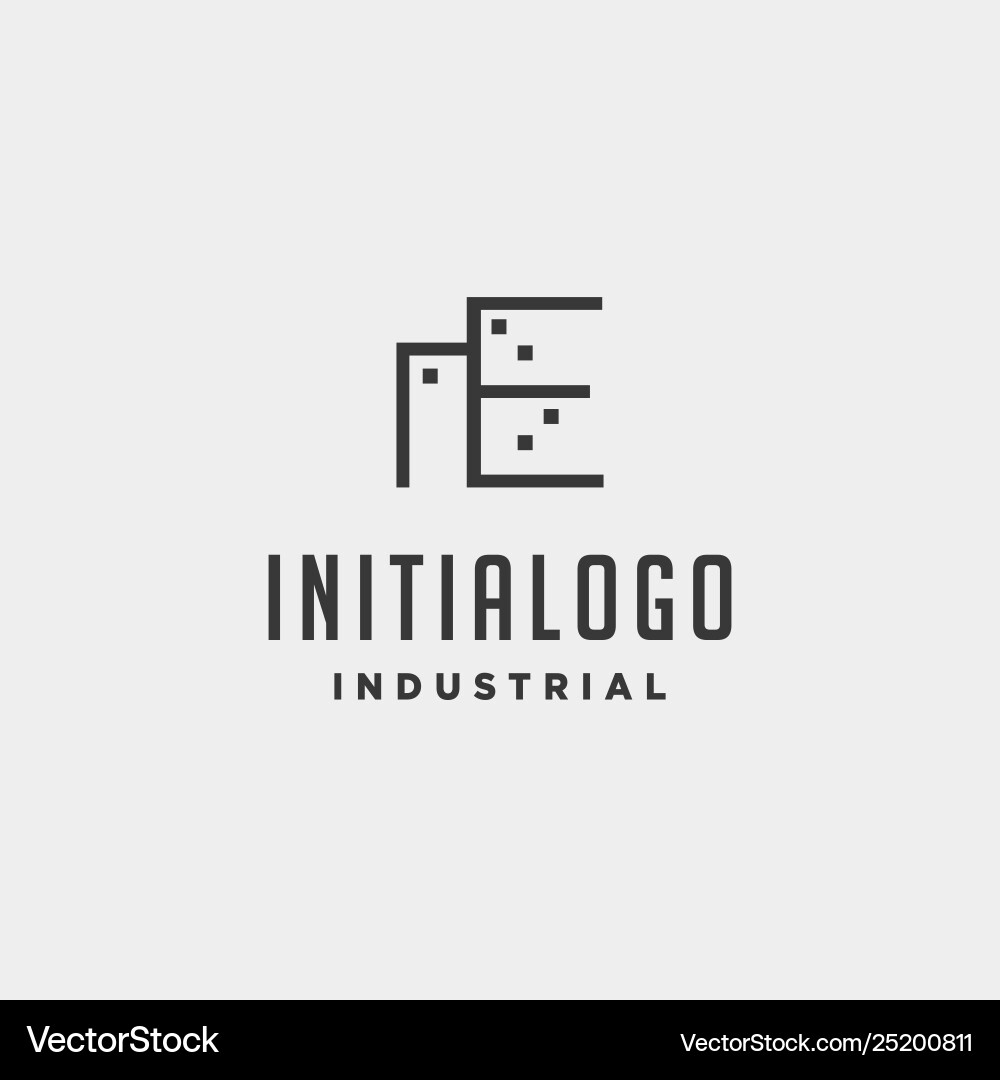 Initial letter e real estate logo design Vector Image