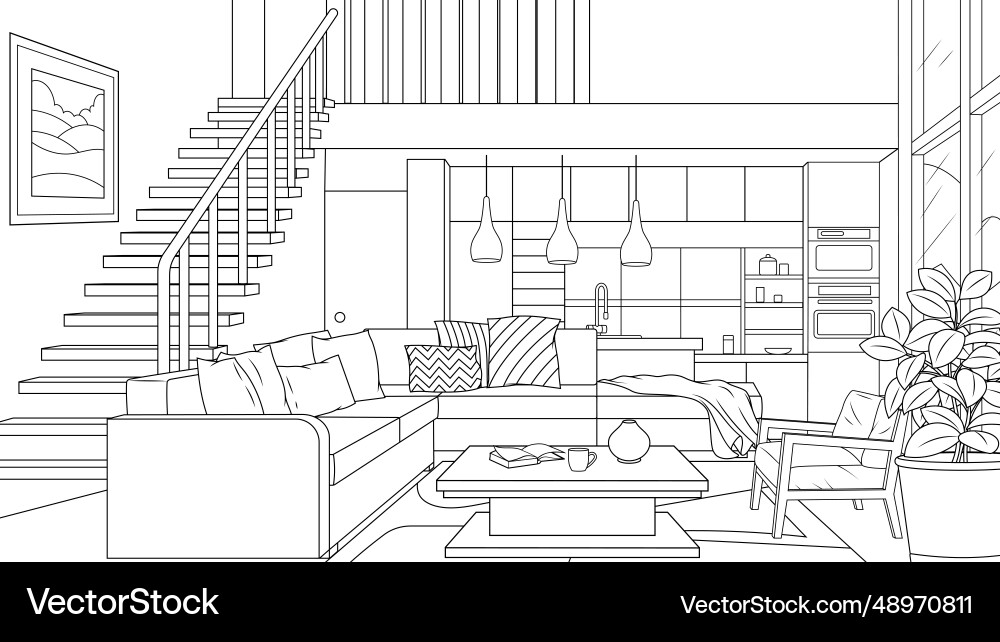 Interior design Royalty Free Vector Image - VectorStock