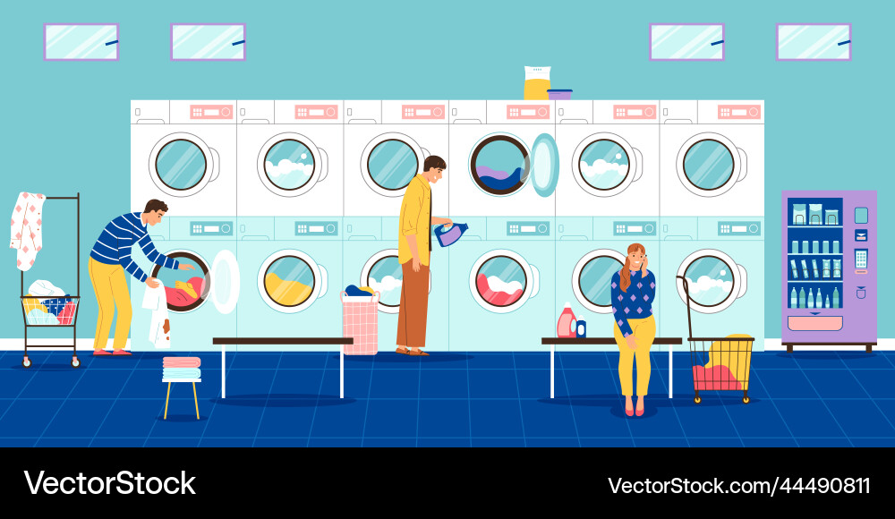 Laundry flat Royalty Free Vector Image - VectorStock