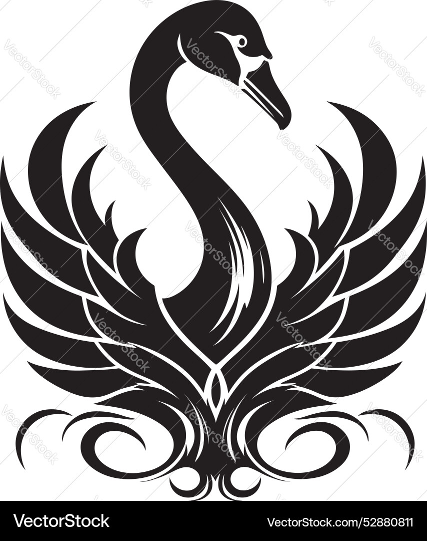 Minimal swan serenity elegance Royalty Free Vector Image