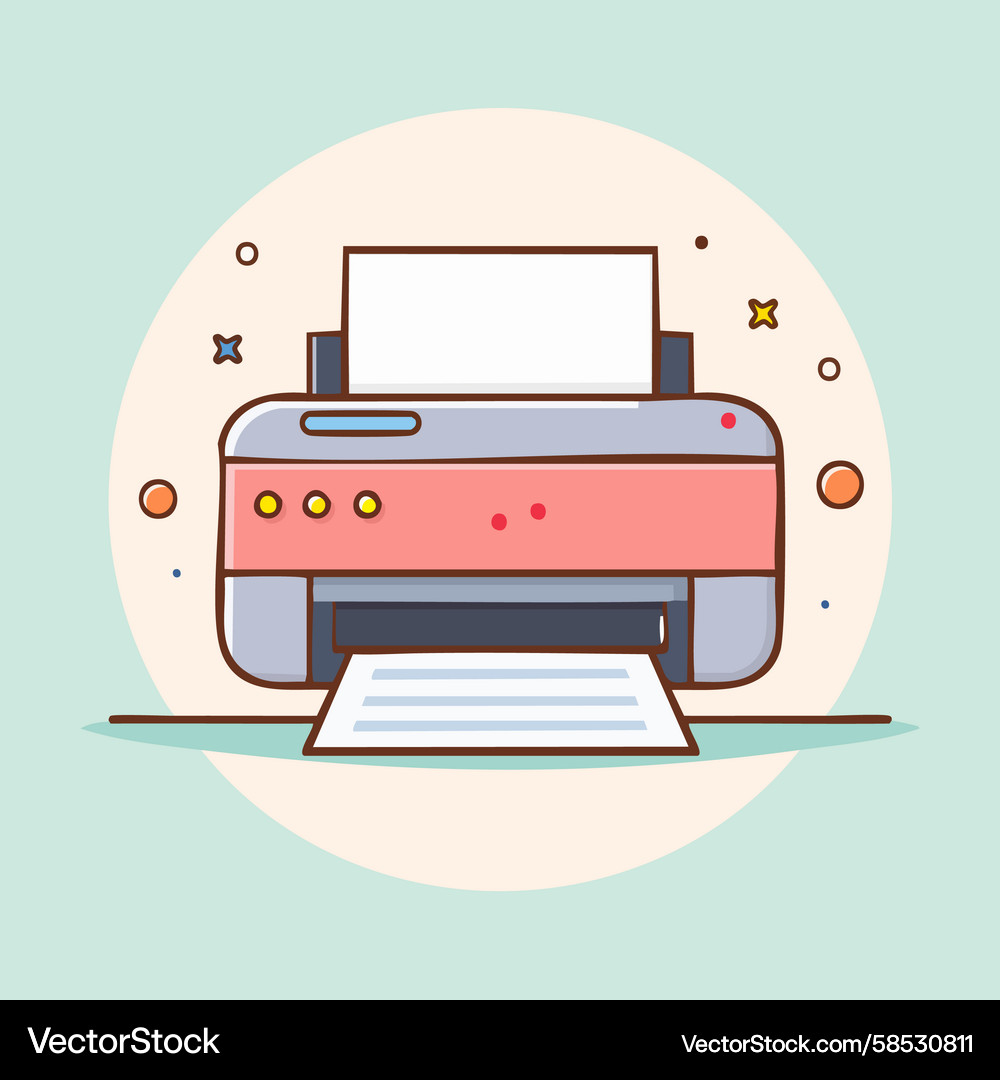 Pink Office Printer Icon – Royalty-Free Vector | VectorStock