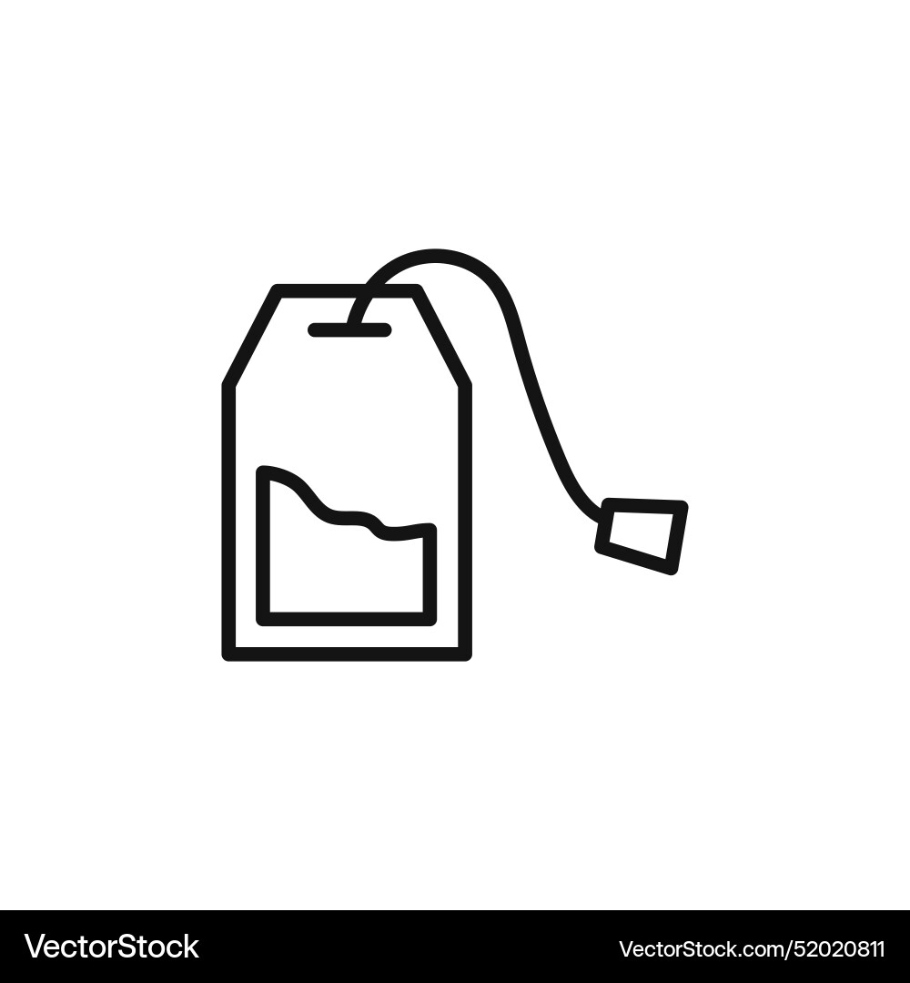 Tea bag icon outline collection in black Vector Image