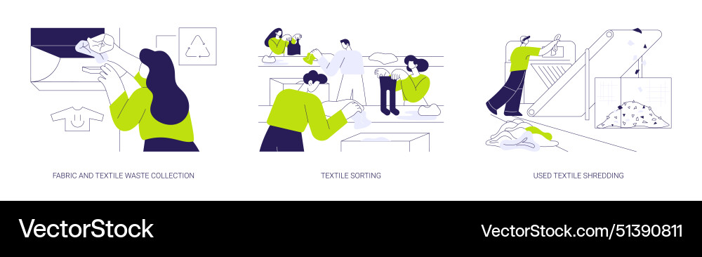 Textile recycling factory abstract concept Vector Image