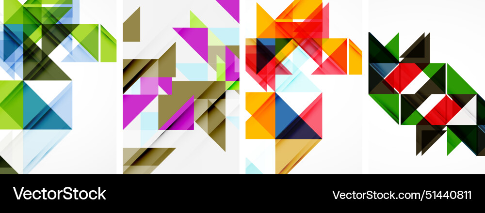 Triangle poster set for wallpaper business card Vector Image