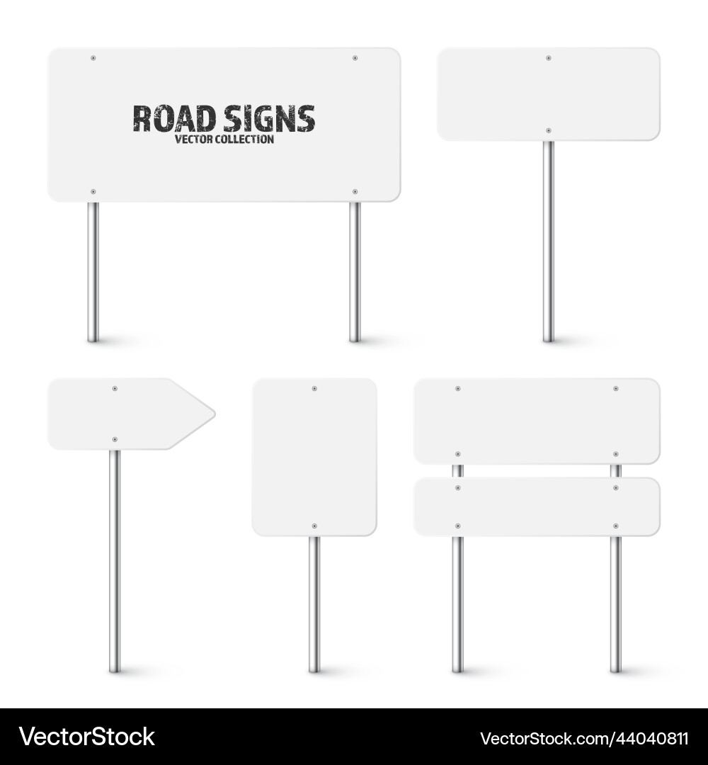 Various road traffic signs highway signboard Vector Image