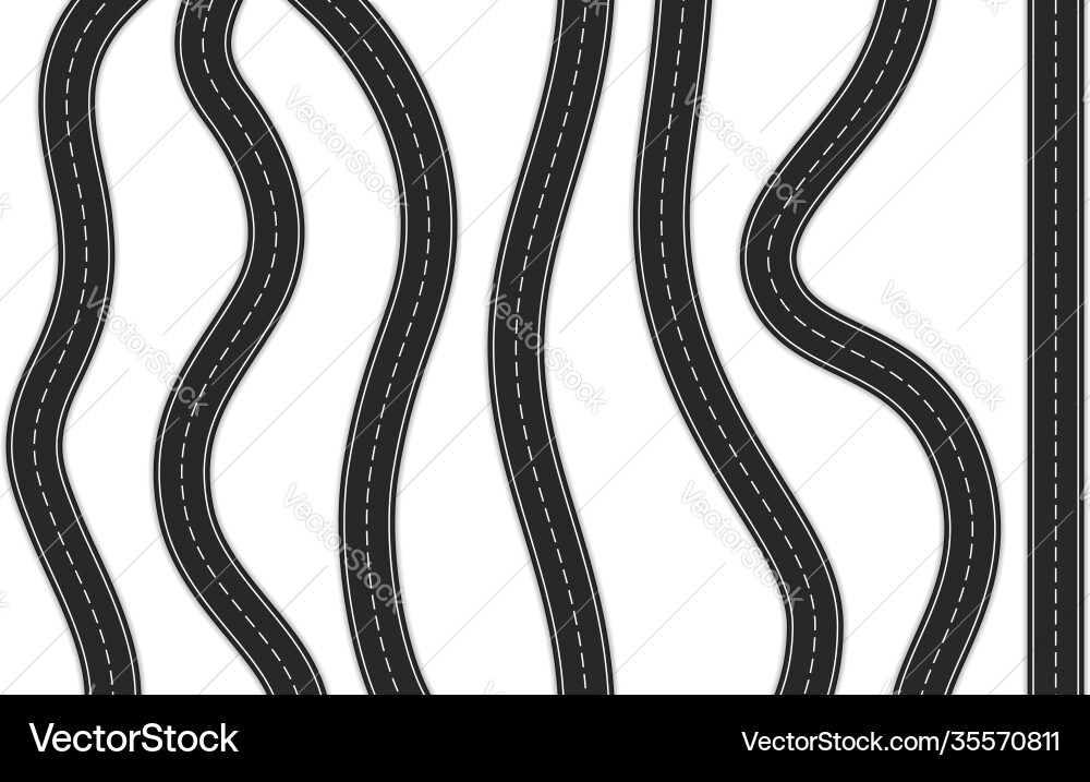 Vertical asphalt road Royalty Free Vector Image
