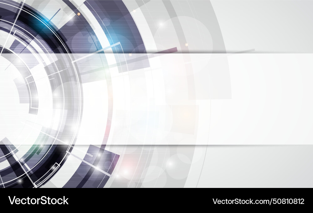 Abstract round grey technology business banner Vector Image
