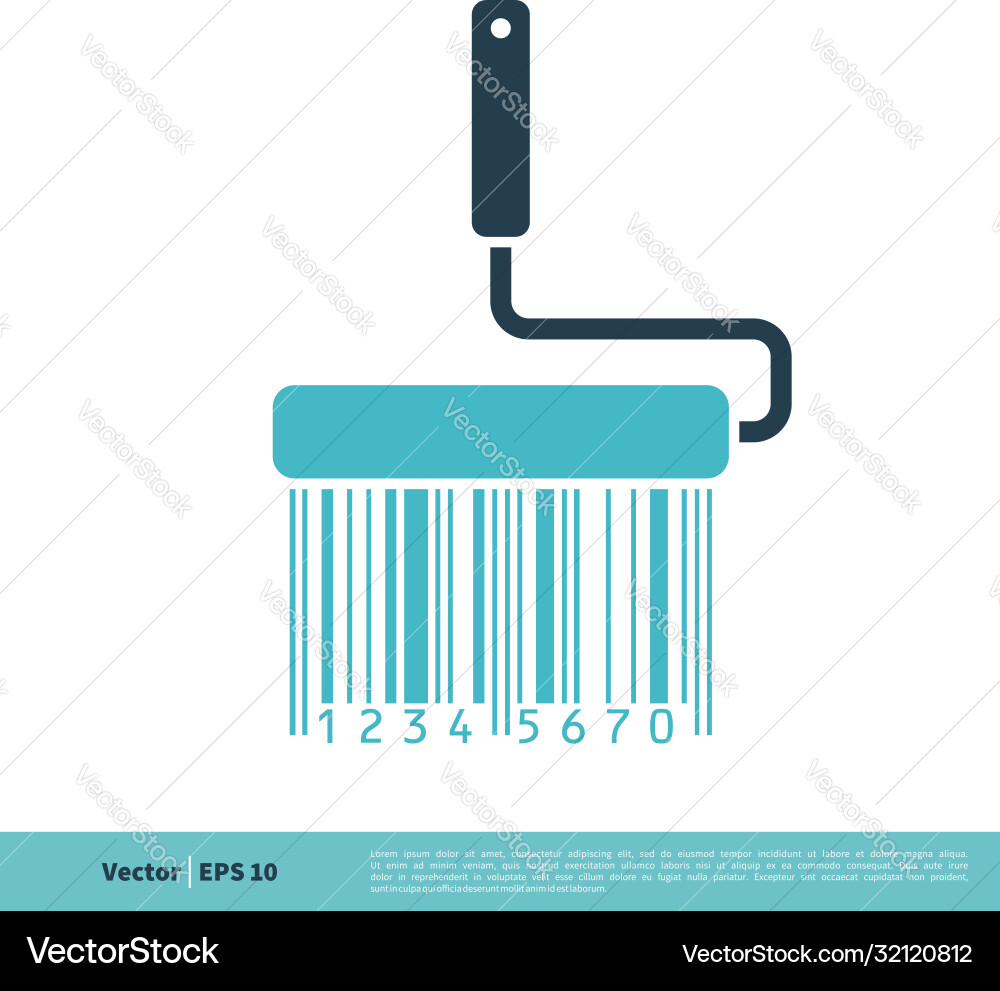 Bar-code sign icon logo template design eps 10 Vector Image