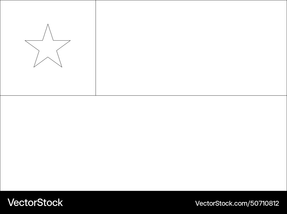 Black outline flag of chile Royalty Free Vector Image