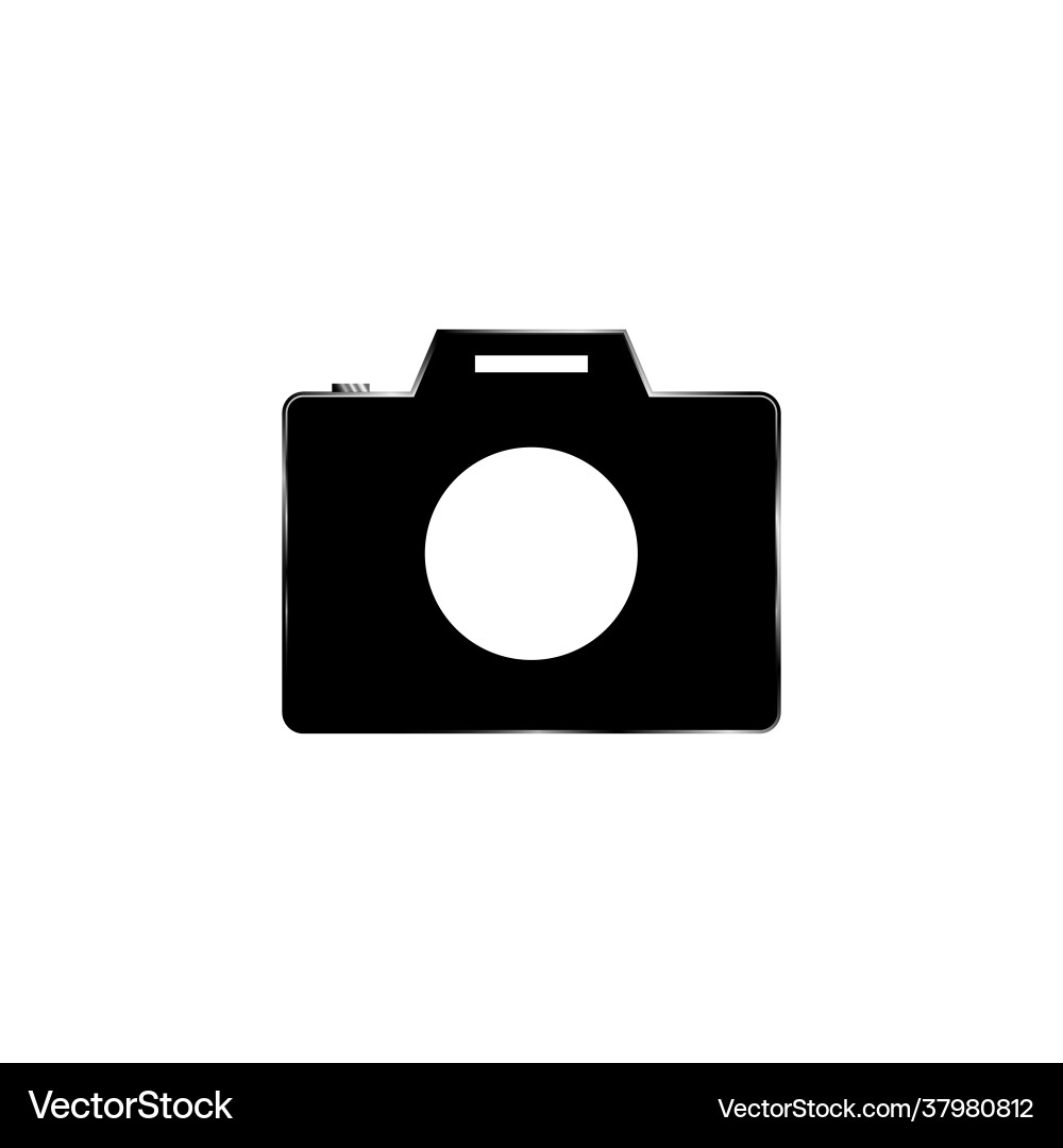Black photo camera on a white background Vector Image