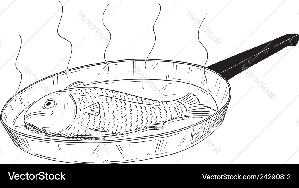 Cartoon Fish Fry Royalty Free Vector Image - VectorStock