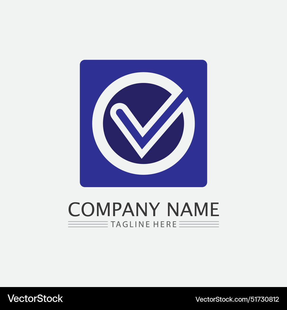 Checklist check mark logo or icon tick symbol Vector Image