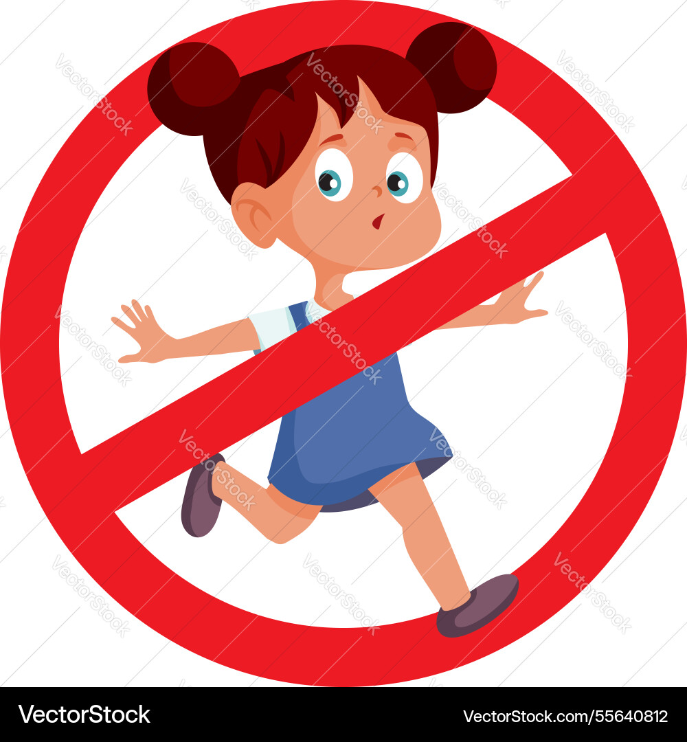 Child Running - Stop Sign Icon Royalty Free Vector Image