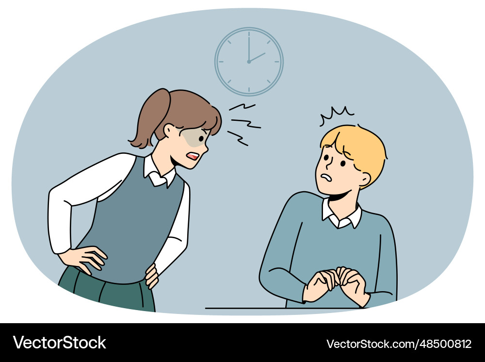 Child yelling at classmate Royalty Free Vector Image