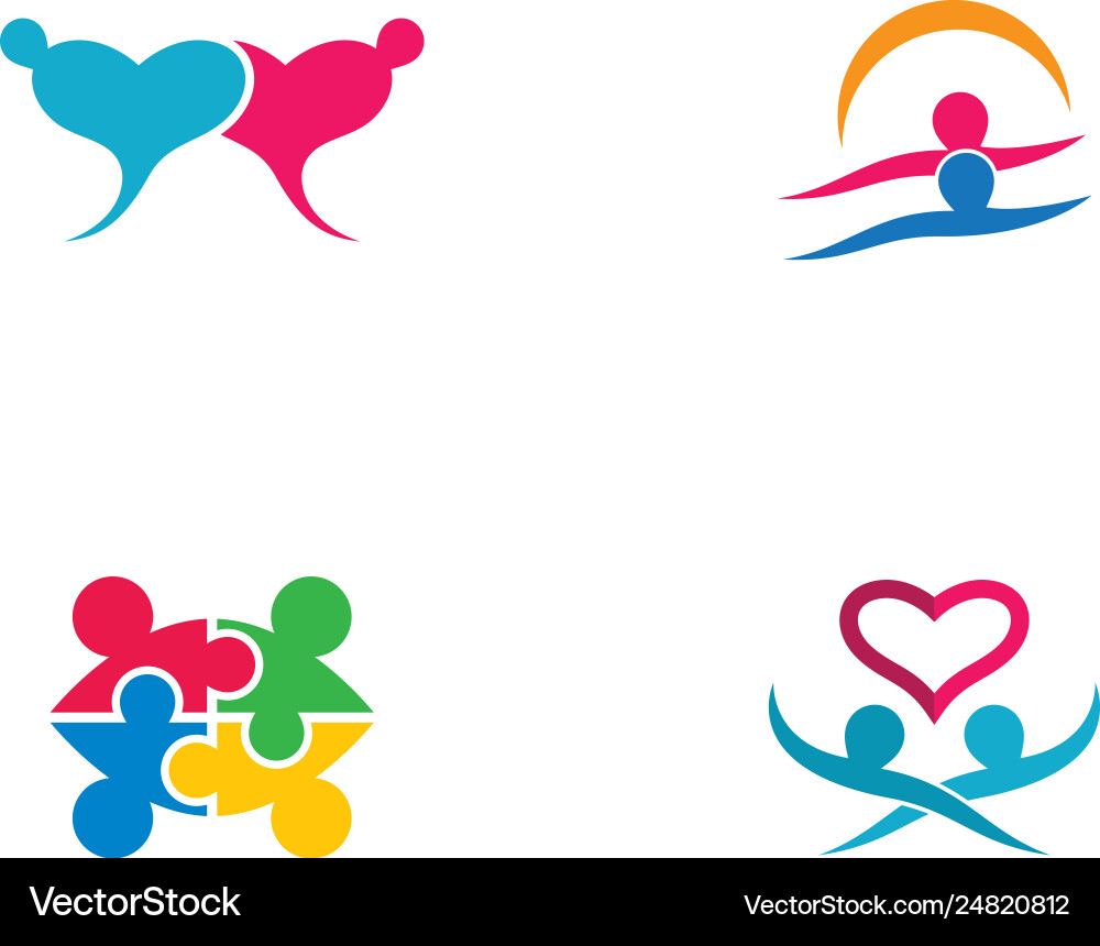 Community care symbol design Royalty Free Vector Image