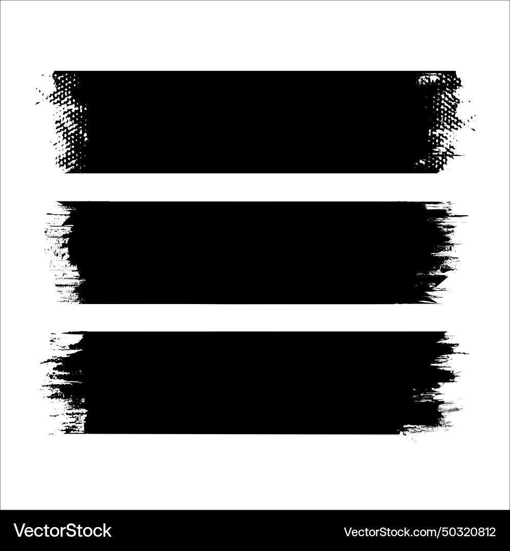 Dirty distressed brush stroke collection grunge Vector Image