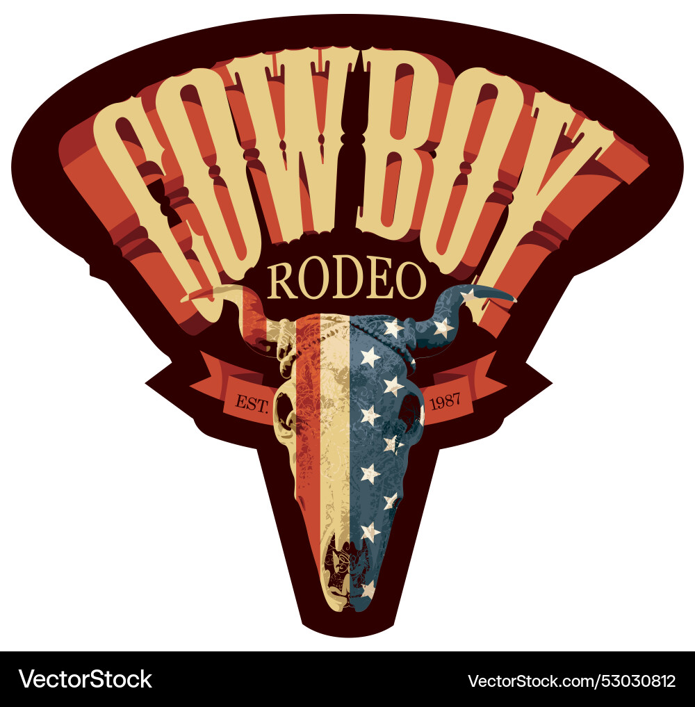 Emblem for cowboy rodeo show Royalty Free Vector Image