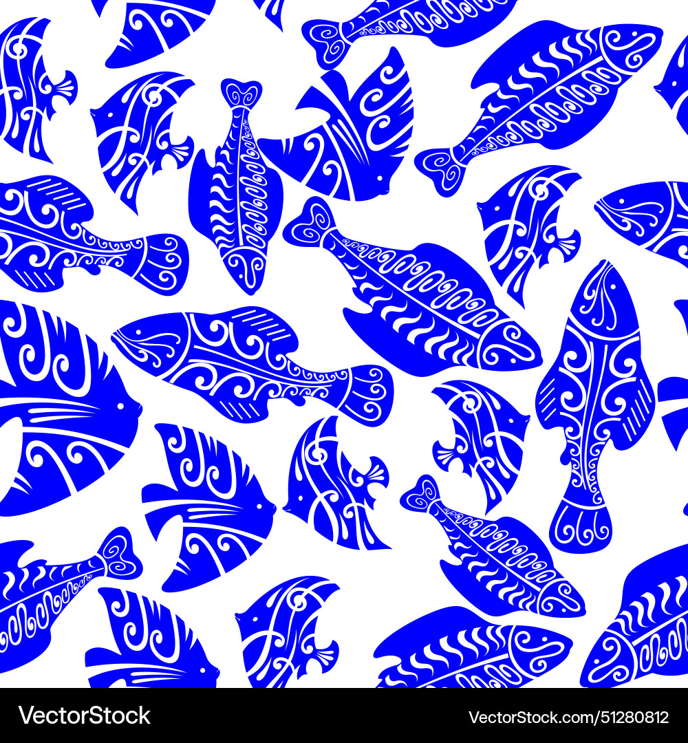 Fish pattern Royalty Free Vector Image - VectorStock