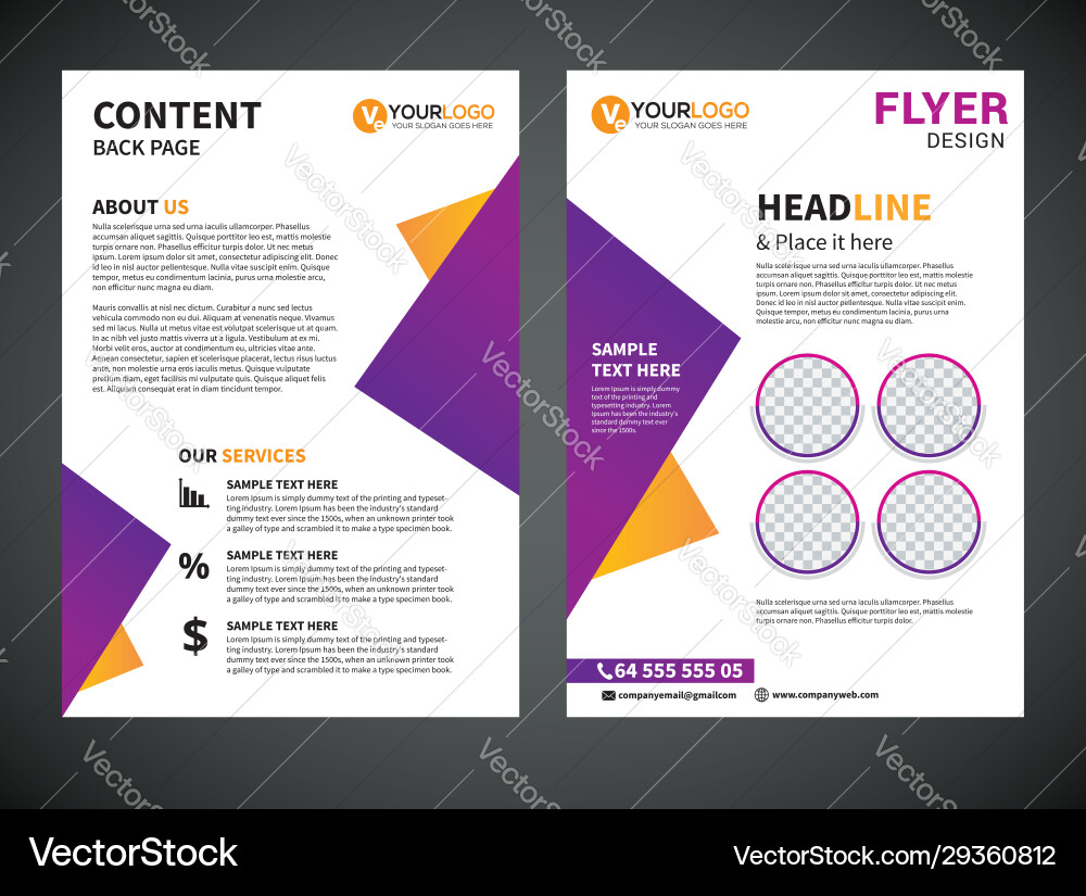 Flyer design template Royalty Free Vector Image