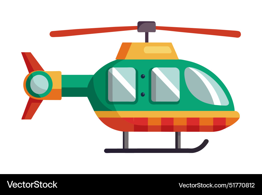 Helicopter 3d shape isoleted Royalty Free Vector Image