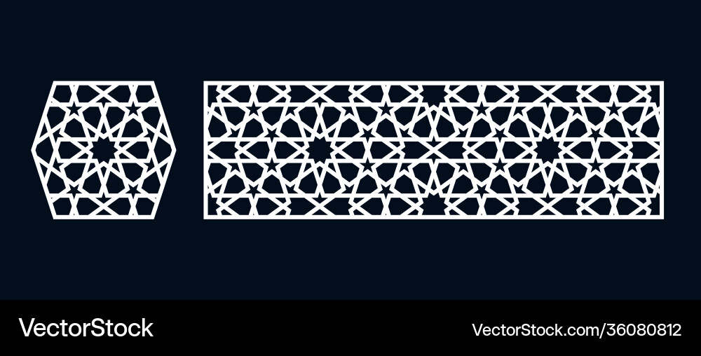 Islamic pattern for laser cutting Royalty Free Vector Image