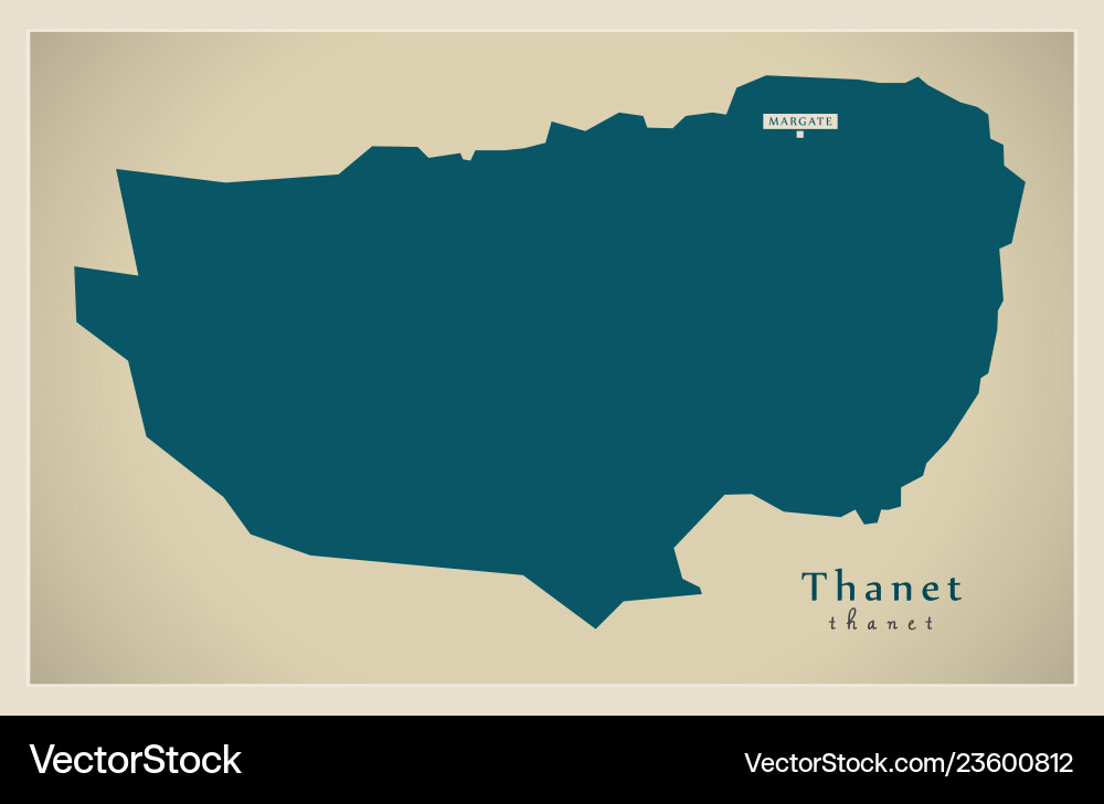 Modern map - thanet district uk Royalty Free Vector Image