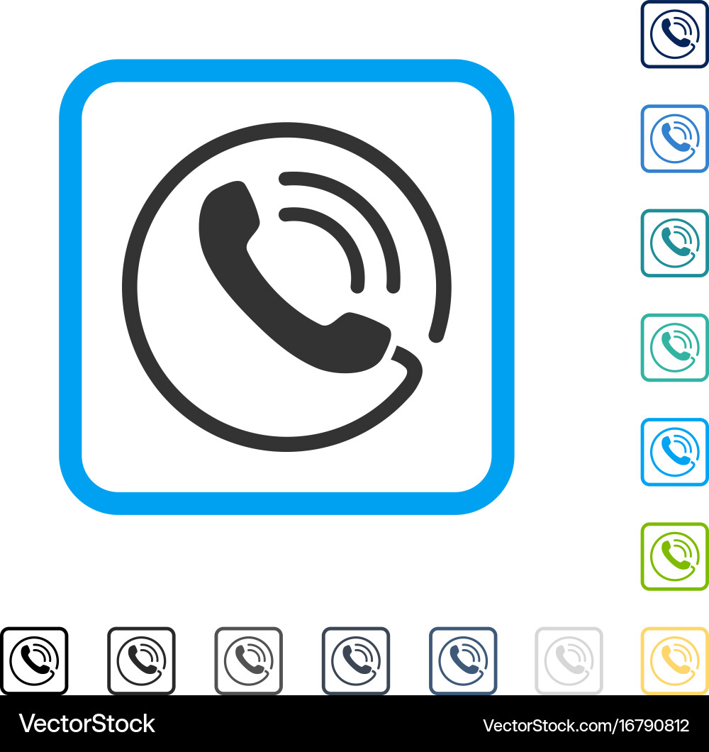 Phone call framed icon Royalty Free Vector Image