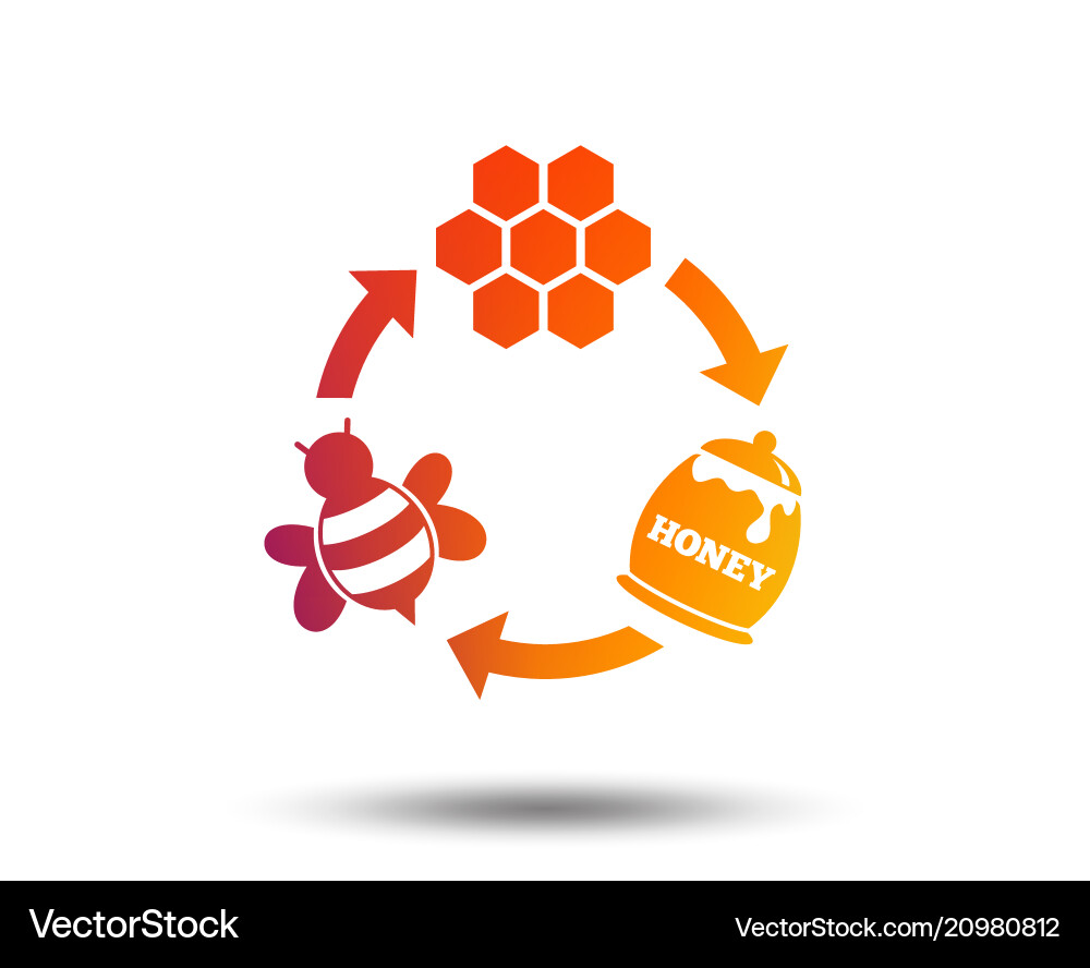Producing honey and beeswax sign icon Royalty Free Vector