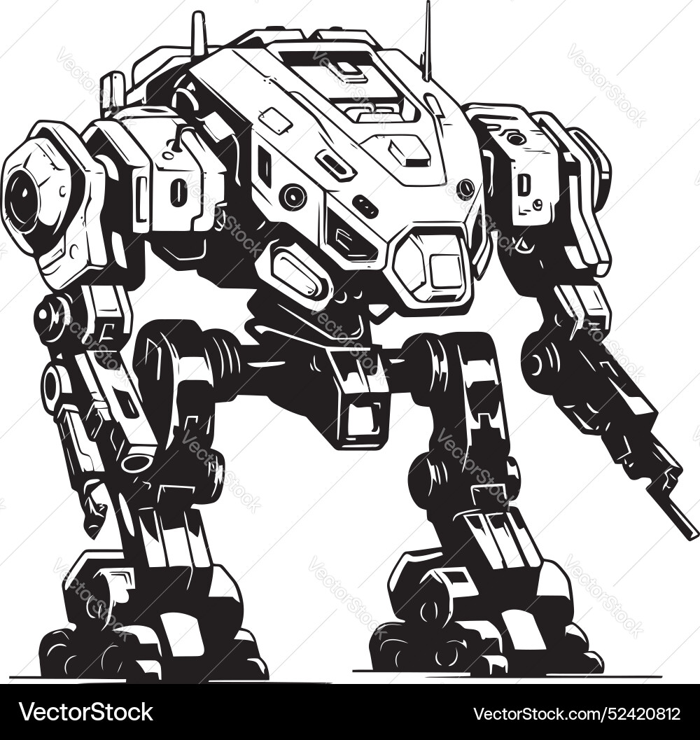 Robotic titan war robot logo icon mechanical Vector Image