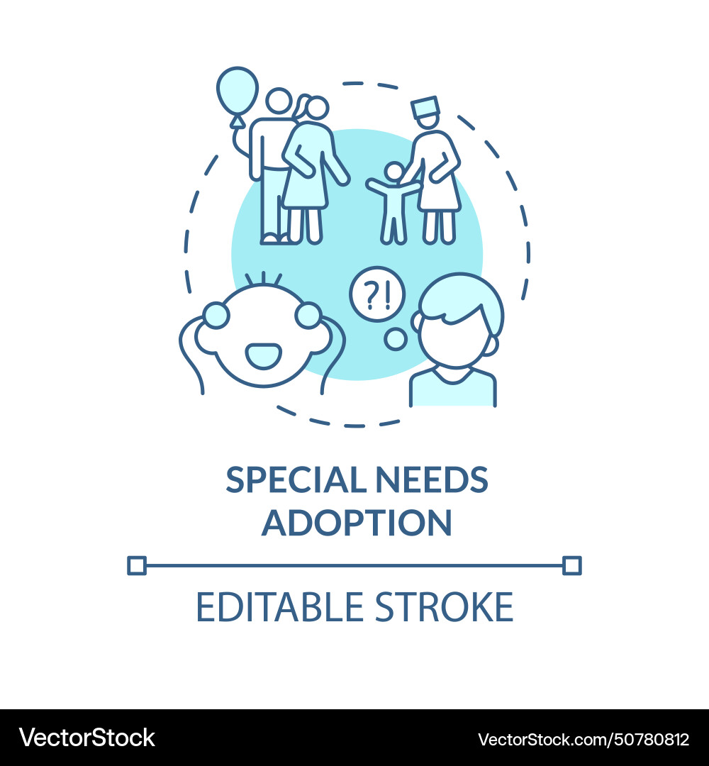 Special needs adoption soft blue concept icon Vector Image