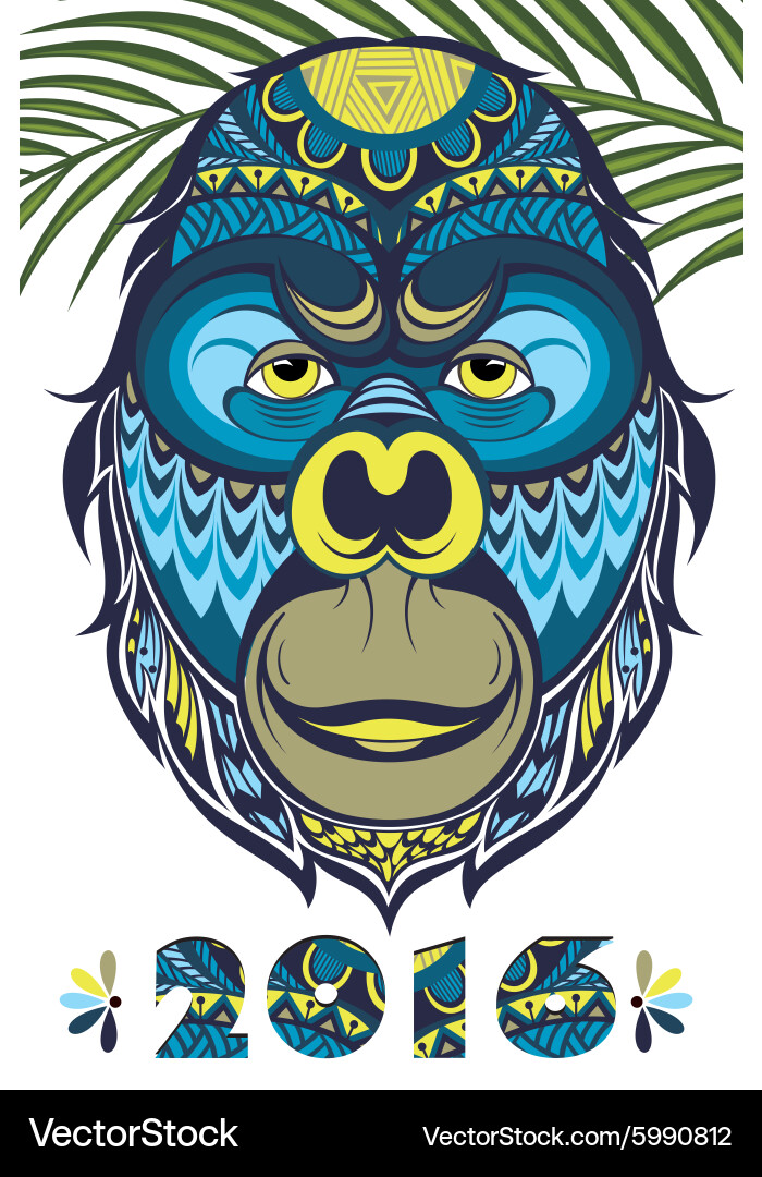 Year of the monkey Royalty Free Vector Image - VectorStock