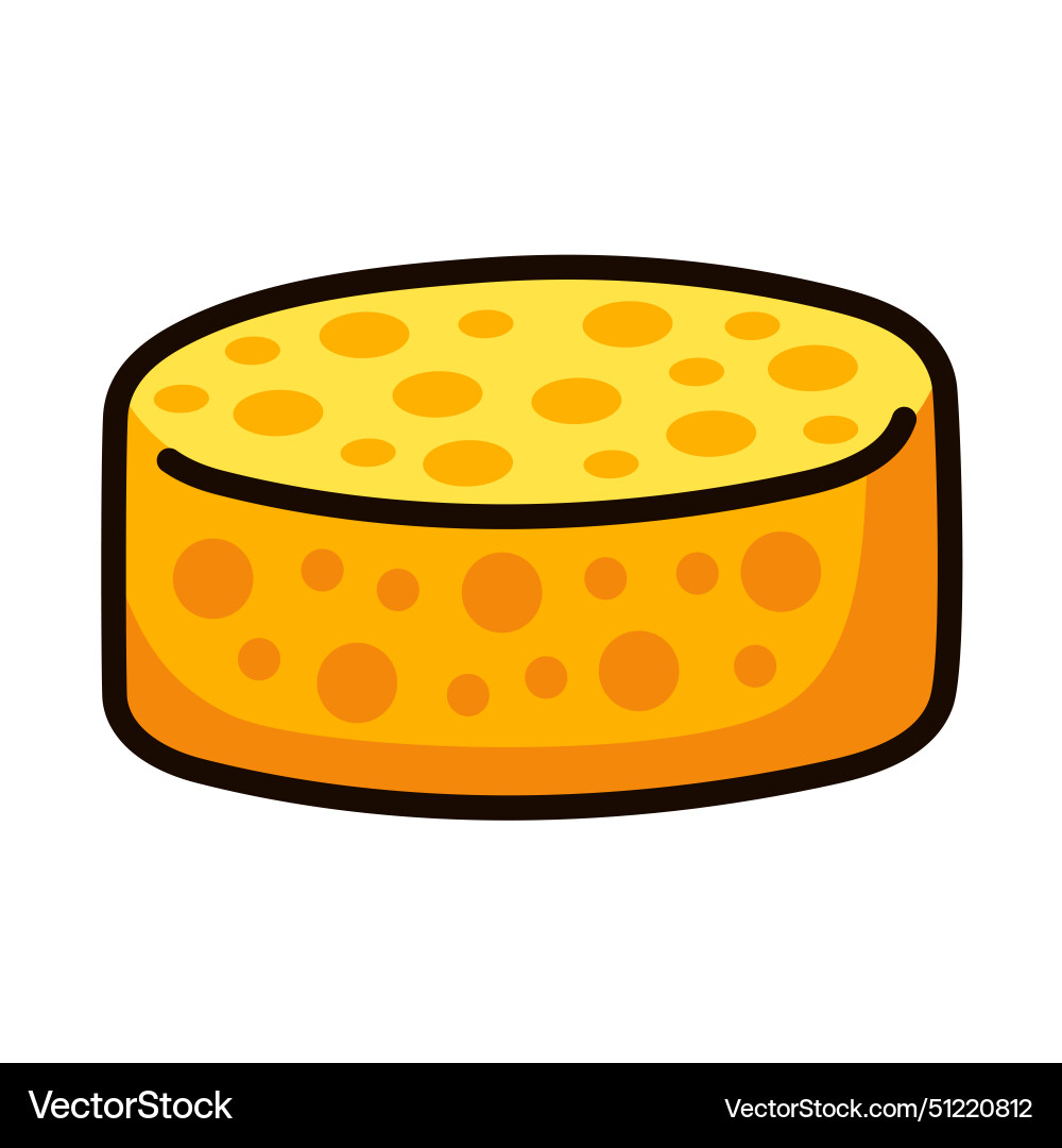 Yellow sponge icon in cartoon style Royalty Free Vector