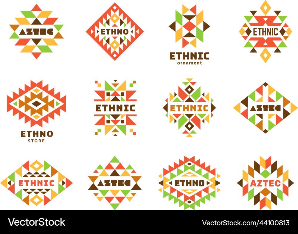 Aztec navajo indian native tribal logo design Vector Image