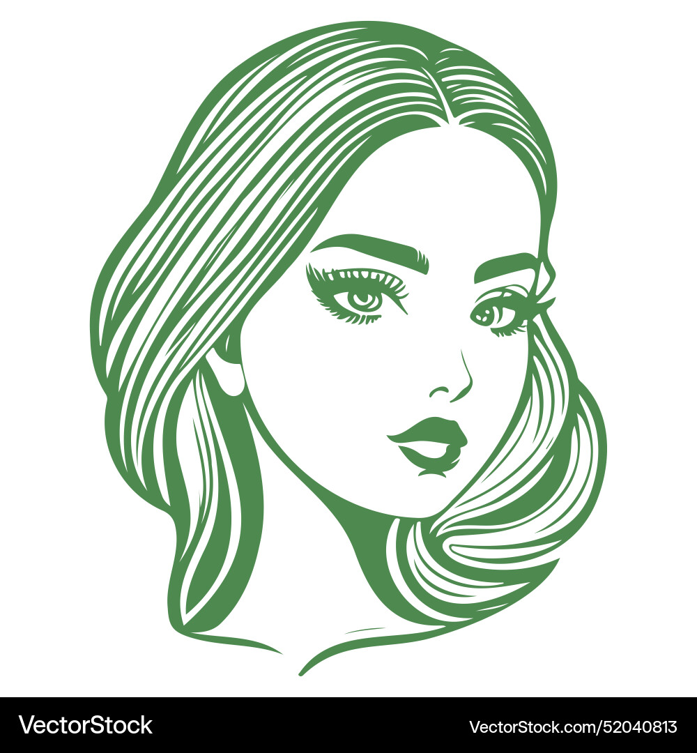 Beauty girl green Royalty Free Vector Image - VectorStock