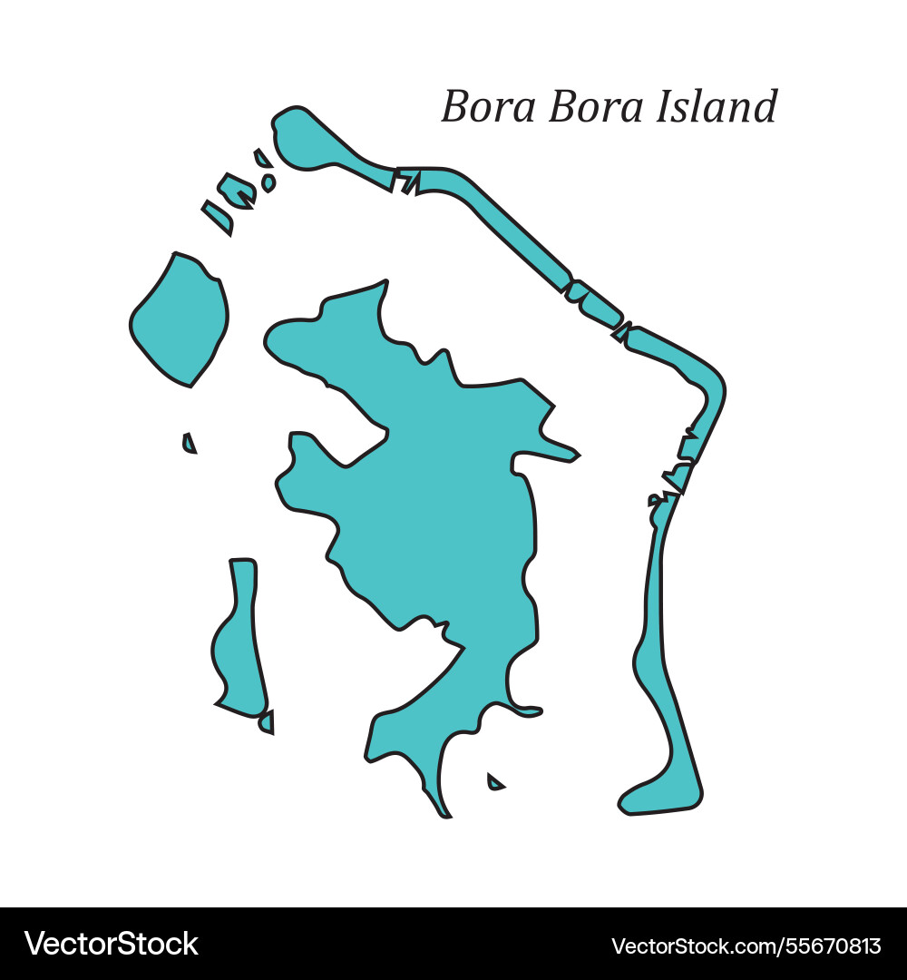 Bora island map Royalty Free Vector Image - VectorStock