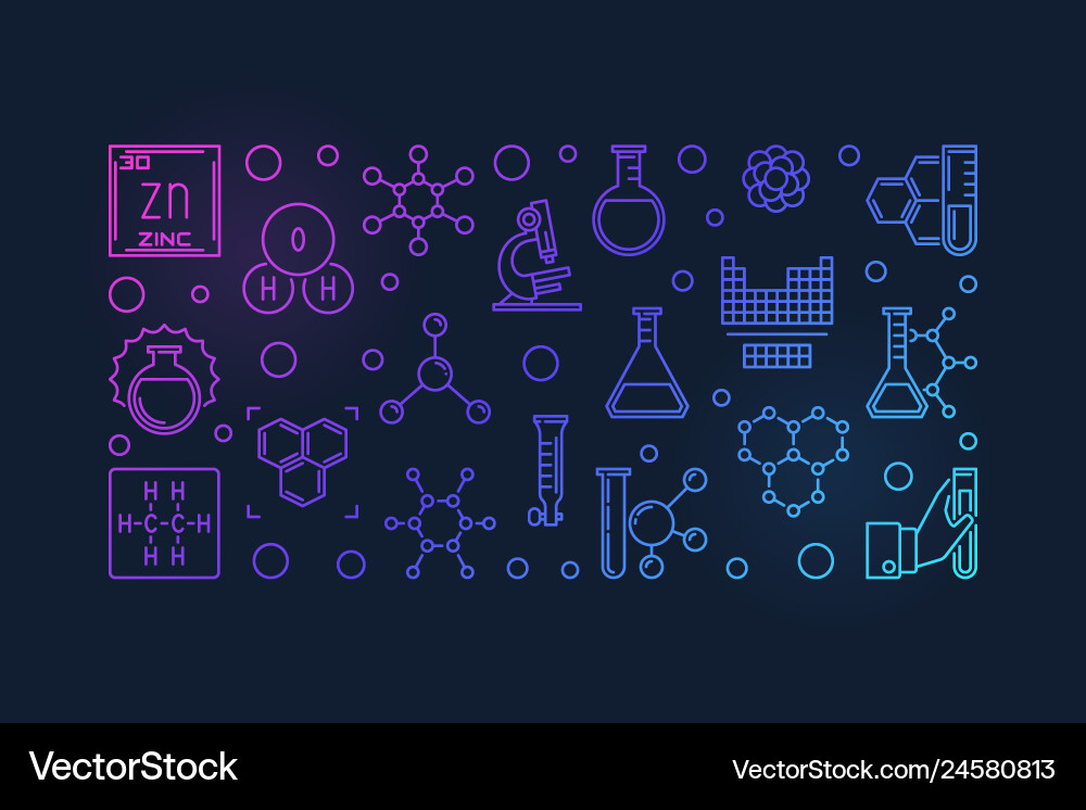 Chemistry & Science Outline Banner Royalty Free Vector