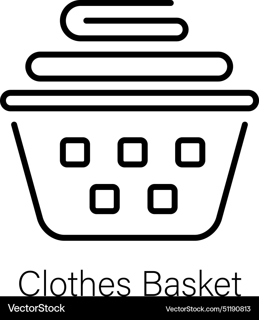 Clothes basket Royalty Free Vector Image - VectorStock