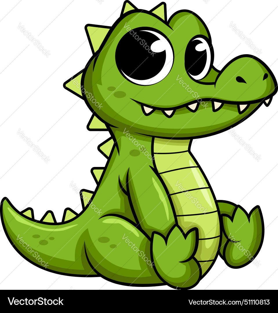 Cute Baby Alligator Cartoon Royalty Free Vector Image