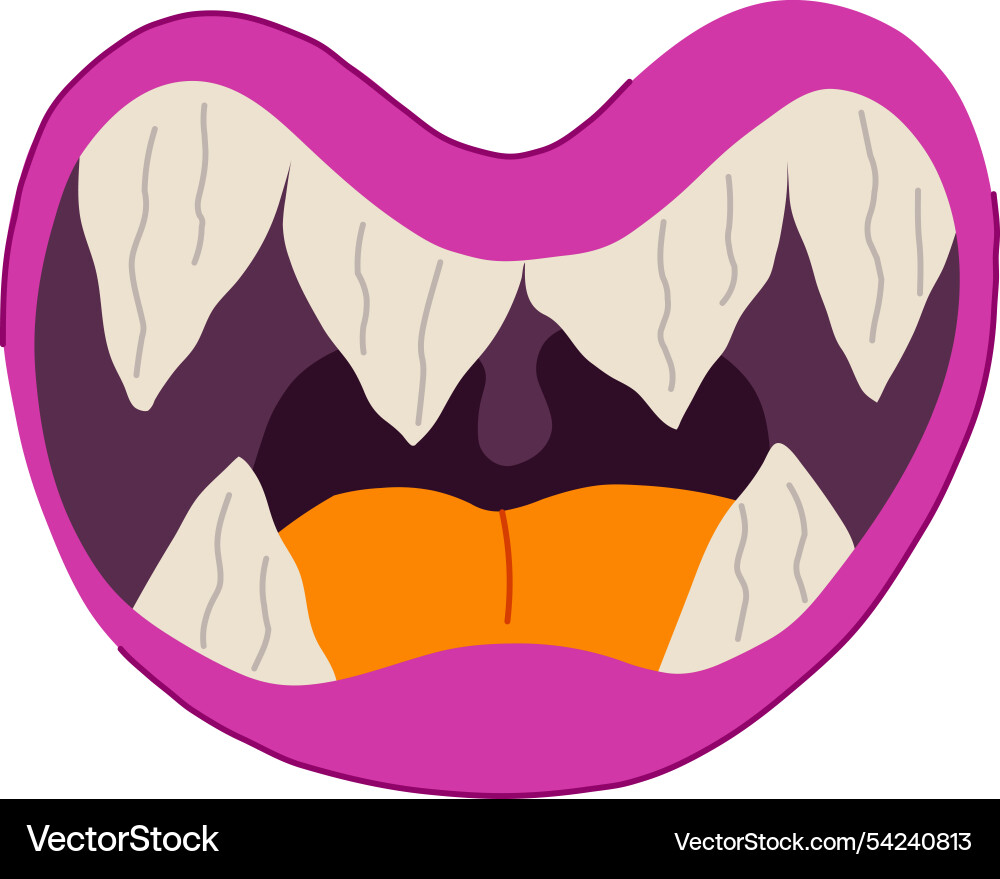 Devour monster mouth cartoon Royalty Free Vector Image