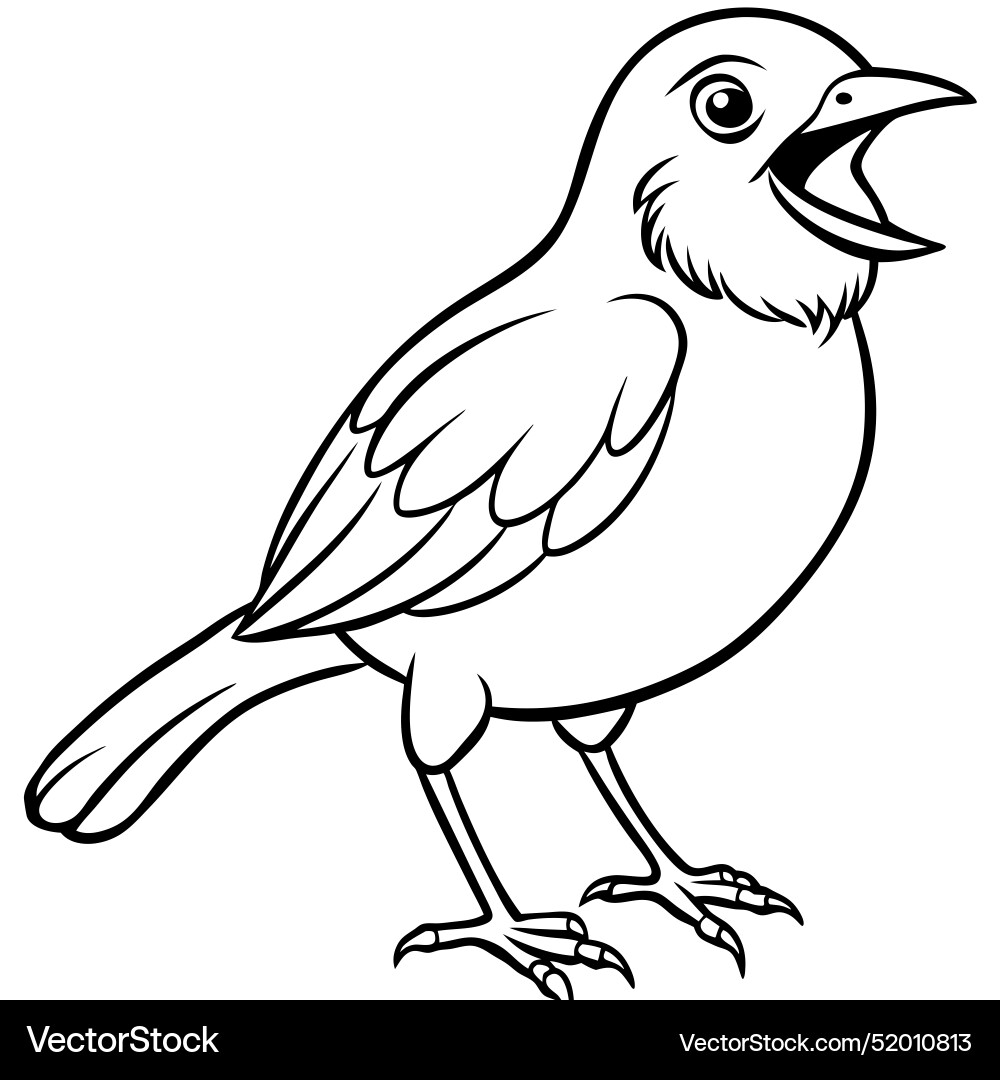 European robin bird laughs icon Royalty Free Vector Image