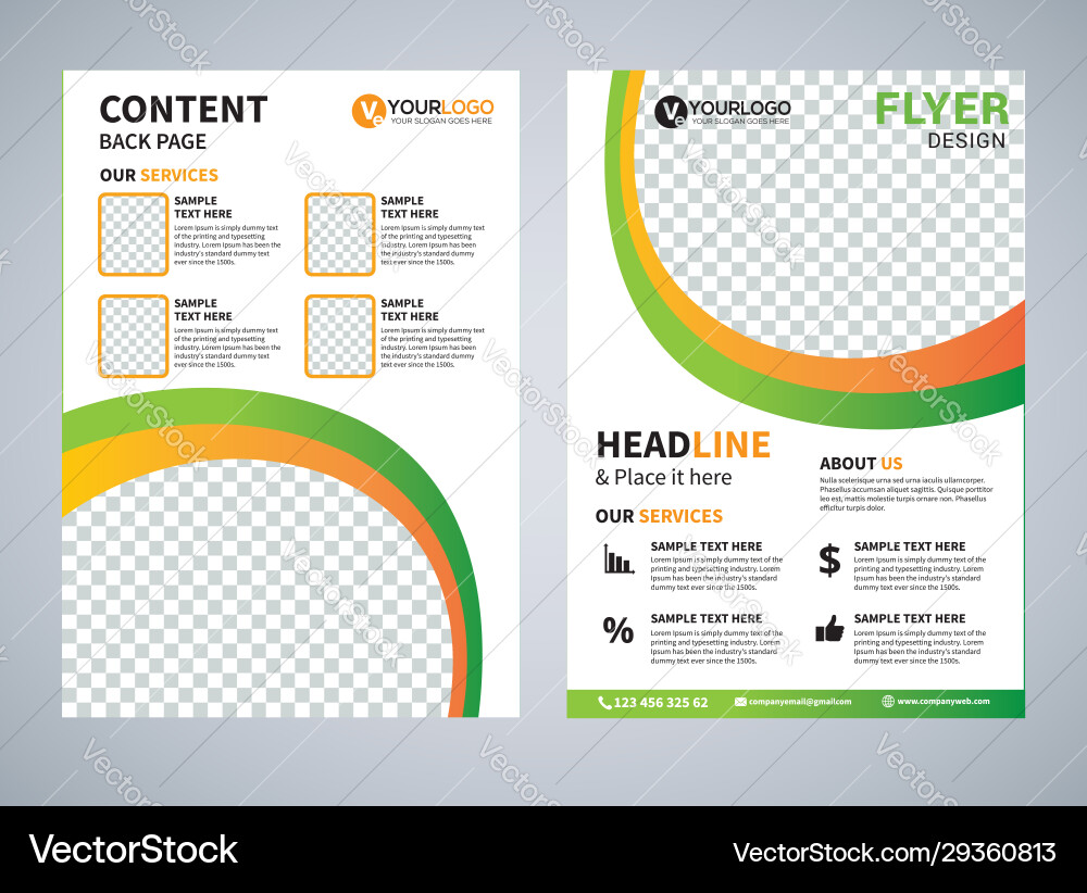 Flyer design template Royalty Free Vector Image
