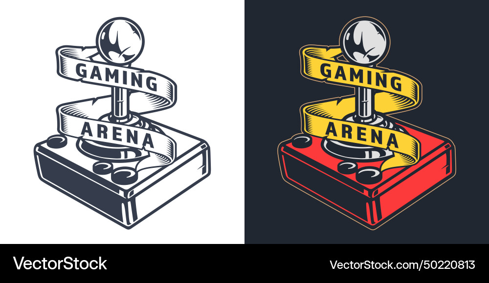 Gaming arena vintage style flyer Royalty Free Vector Image