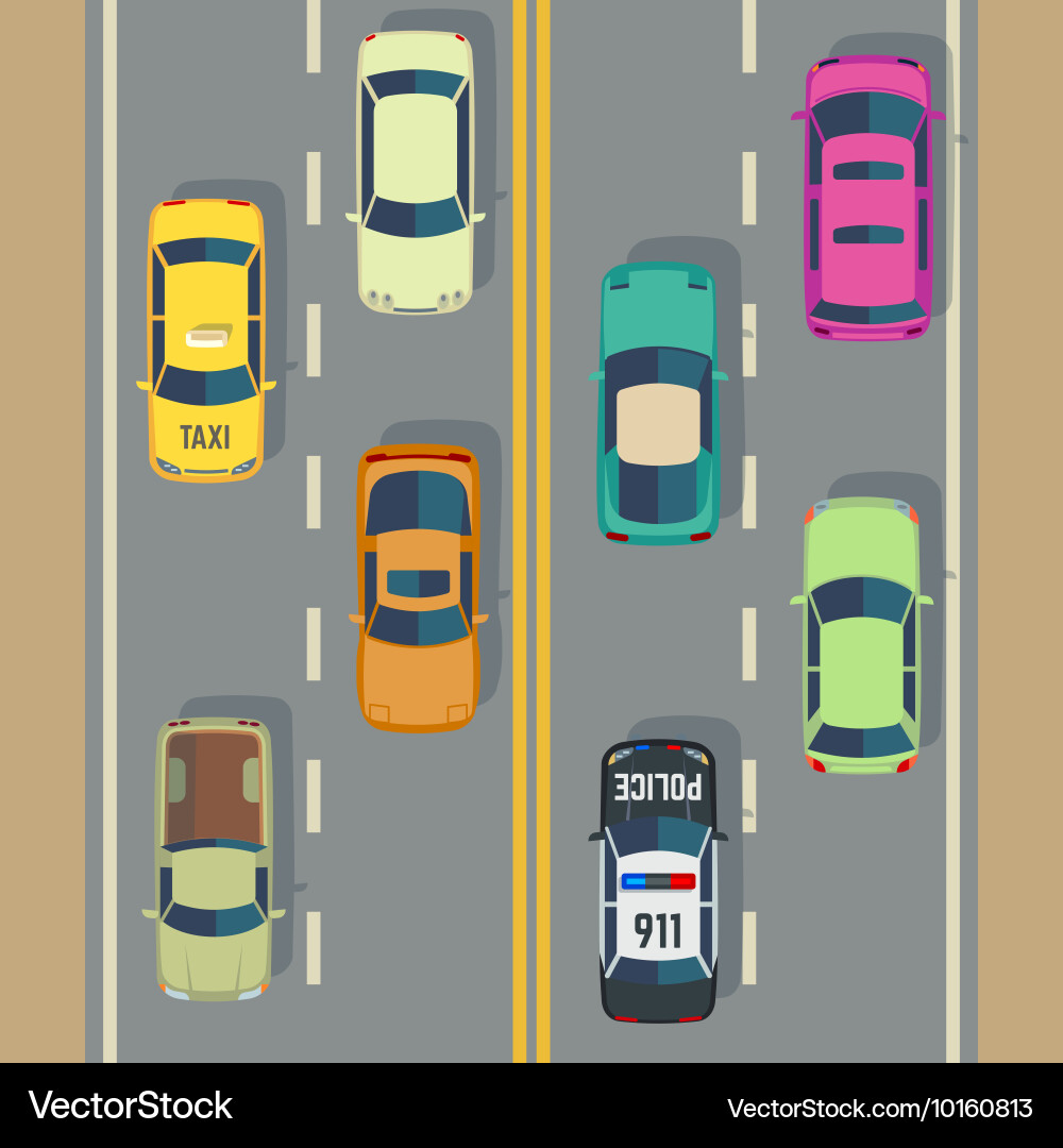 Highway Traffic Scene Royalty Free Vector Image