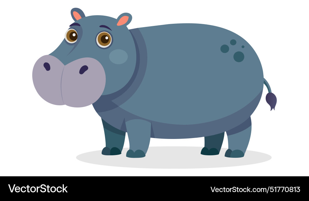 Hippopotamus animal flat isolated Royalty Free Vector Image