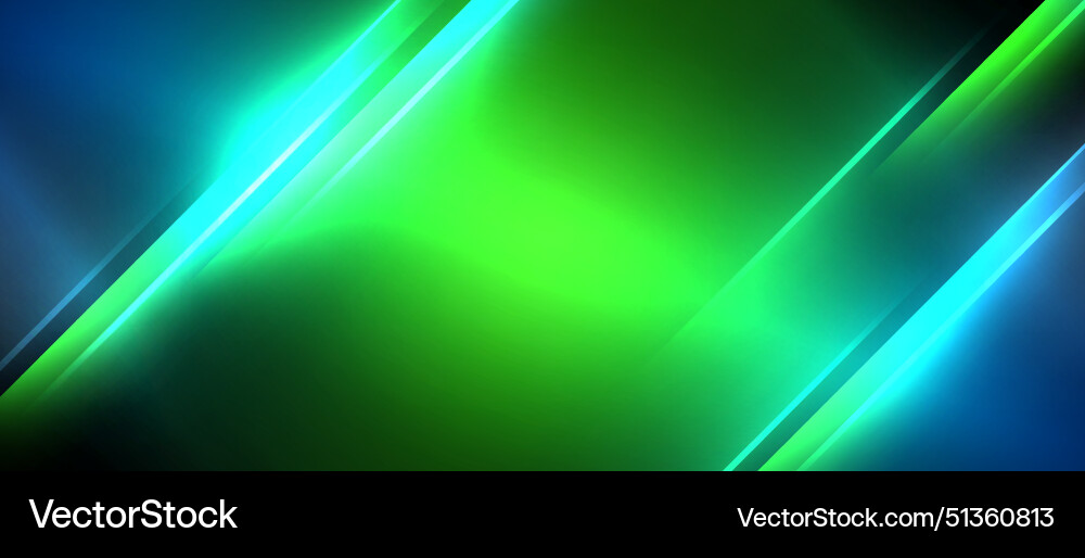 Neon dynamic diagonal light rays background Vector Image