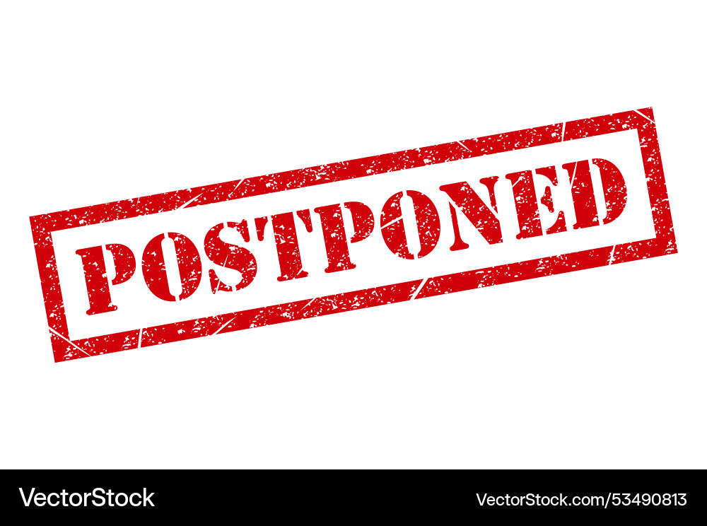 Postponed stamp symbol label sticker sign button Vector Image