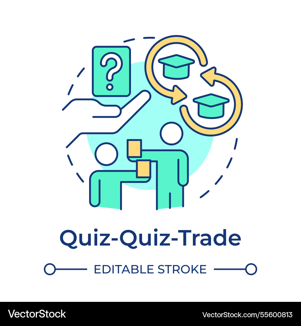 Quiz trade multi color concept icon Royalty Free Vector