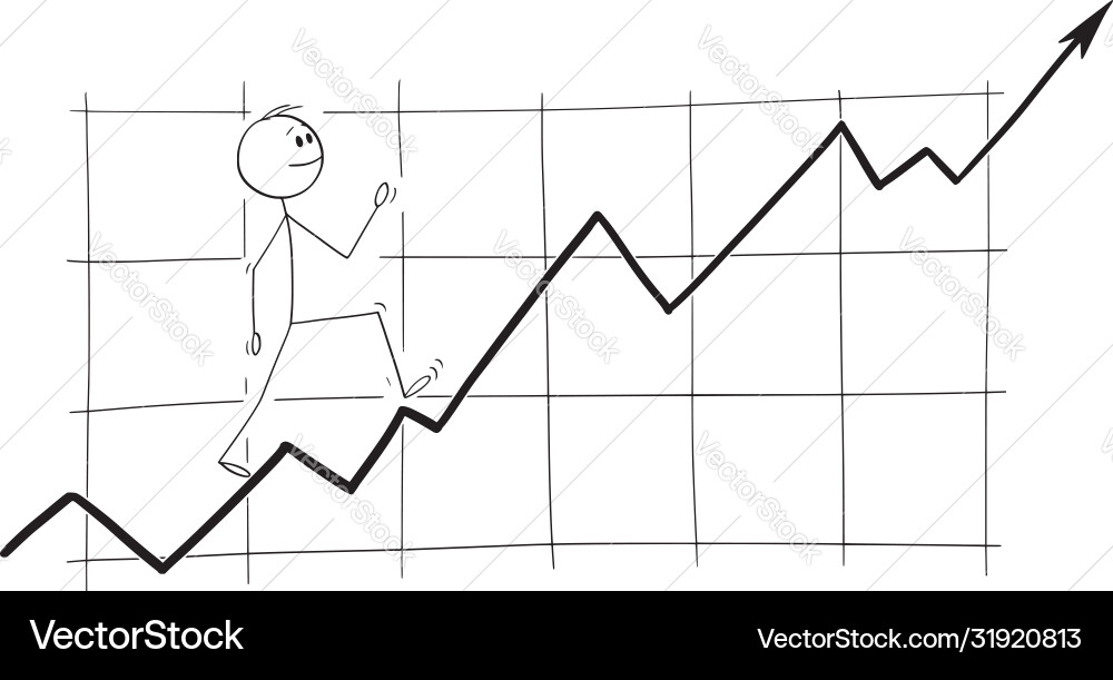 Rising Financial Graph - Businessman Royalty Free Vector