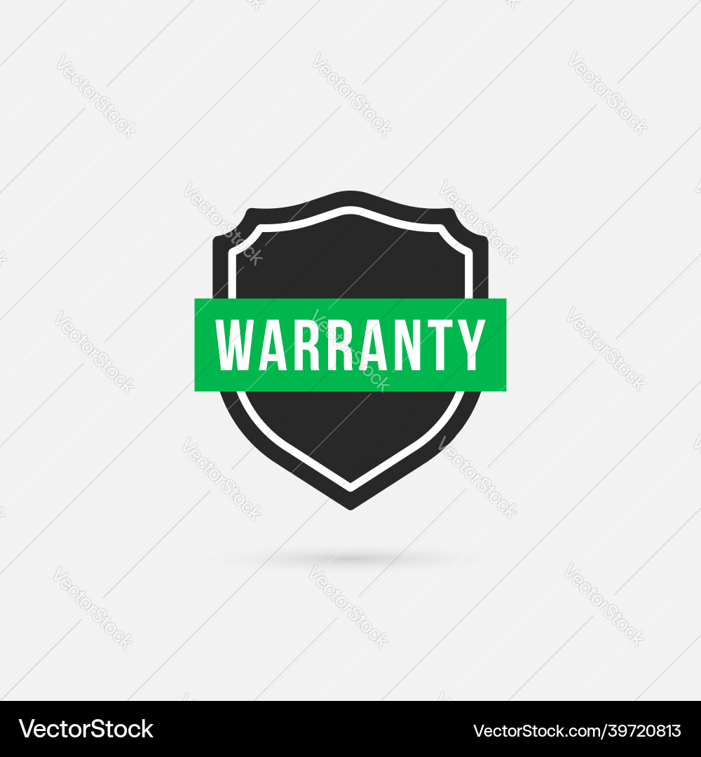 Simple black shield like warranty logo Royalty Free Vector
