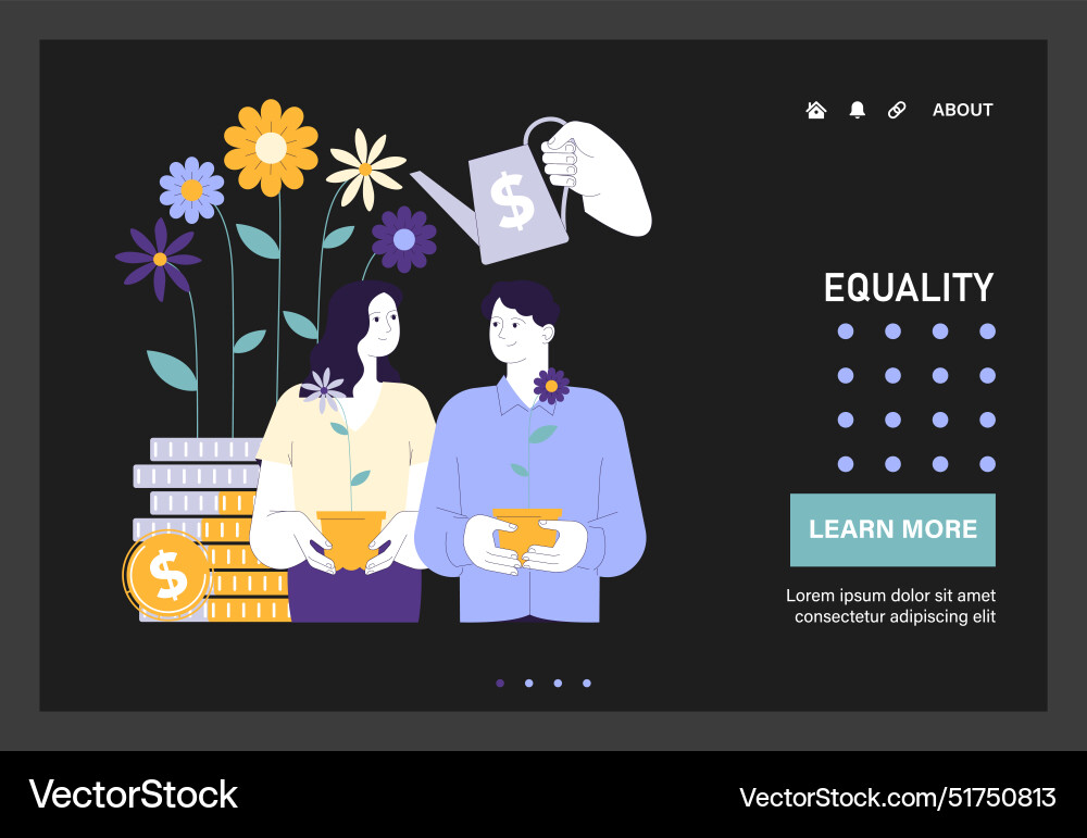 Social equity equal wealth distribution for Vector Image